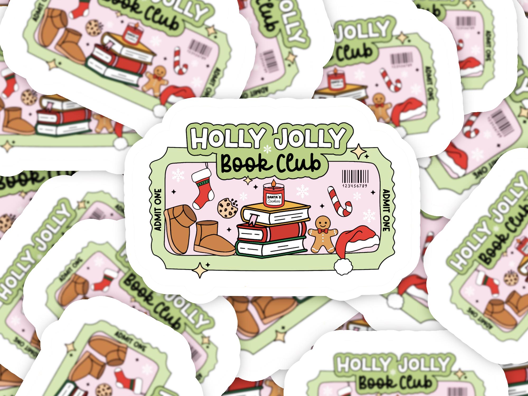 Holly Jolly Book Club Sticker, Bookish Christmas Sticker Gifts ...